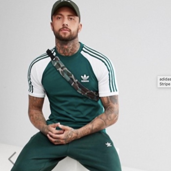 adidas | Shirts | Nwt Adidas Originals Three Stripe Tee Shirt Raglan ...